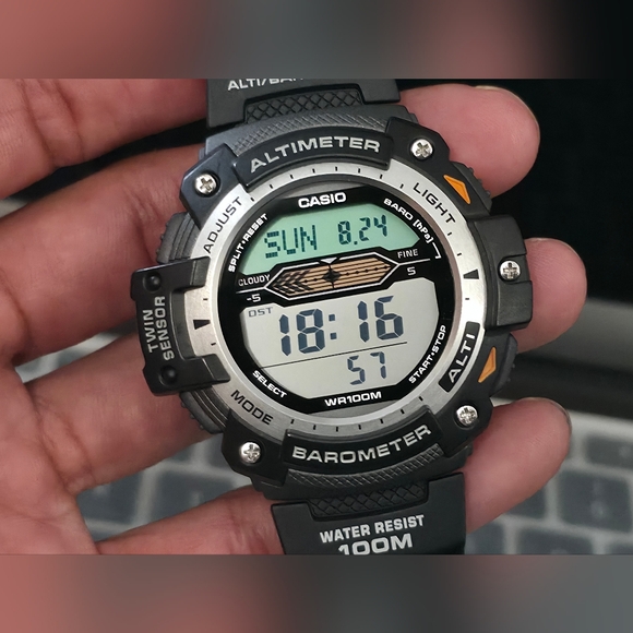 Casio | Accessories | Casio Black Digital Watch With Altimeter And ...